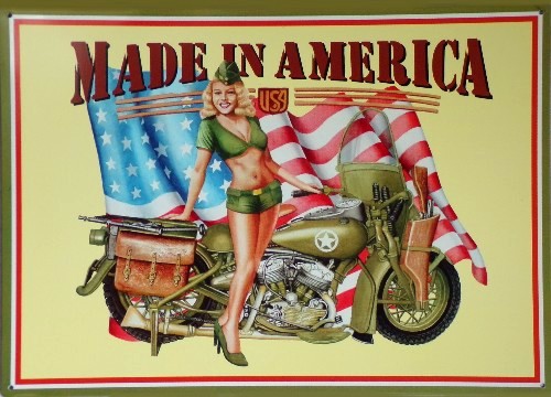 ARMY PIN UP MOTO : Plaques USA / FIFTIES